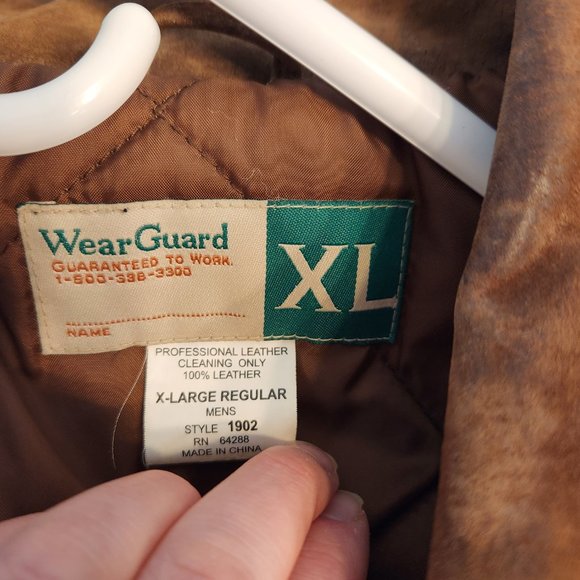 WearGuard | Jackets & Coats | Wearguard Leather Jacket Mens Xl Brown ...